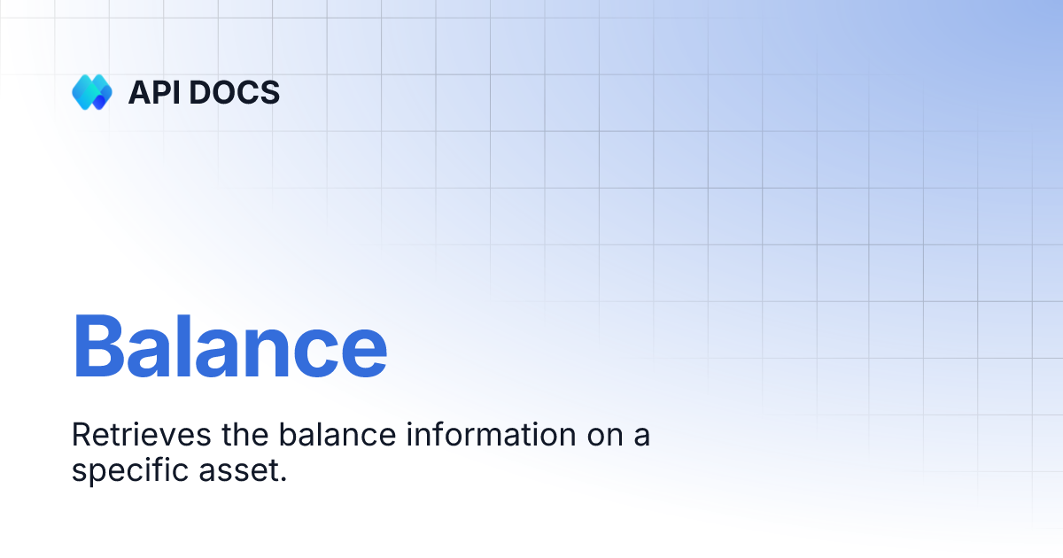 Balance | API DOCS